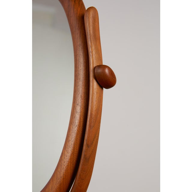 Walnut Free Standing Vanity Mirror | Chairish