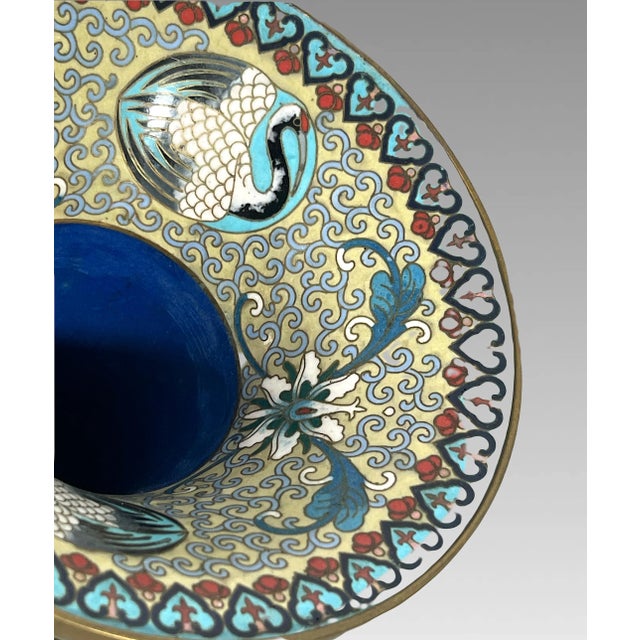 Chinese Jingfa Blue White Dragon Back Cloisonne Beaker Form Vases With ...