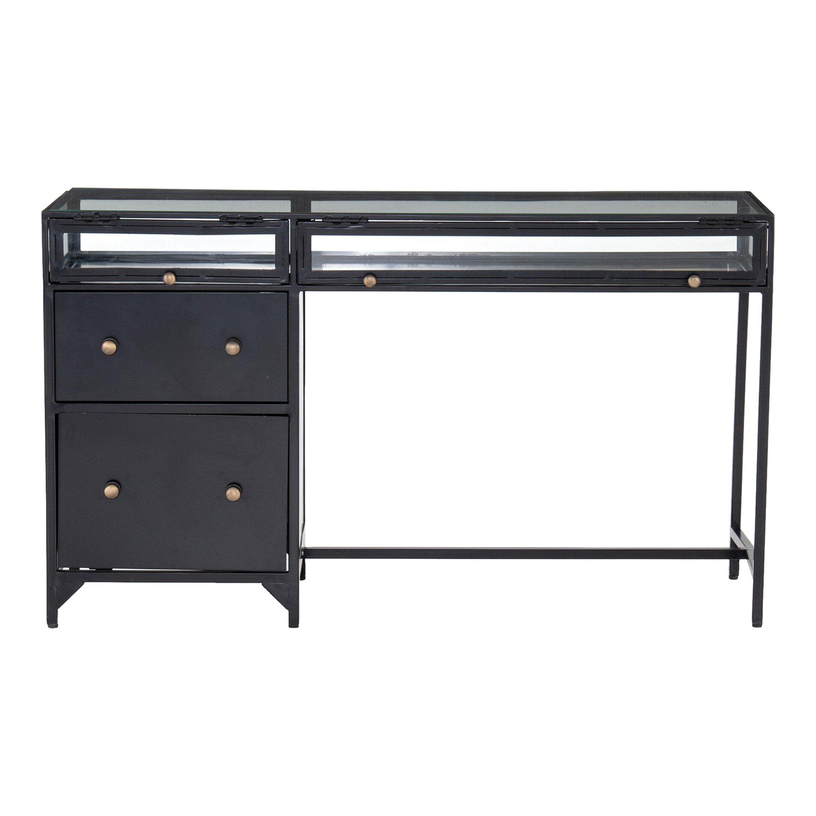 Four Hands Shadow Box Desk - Black | Chairish