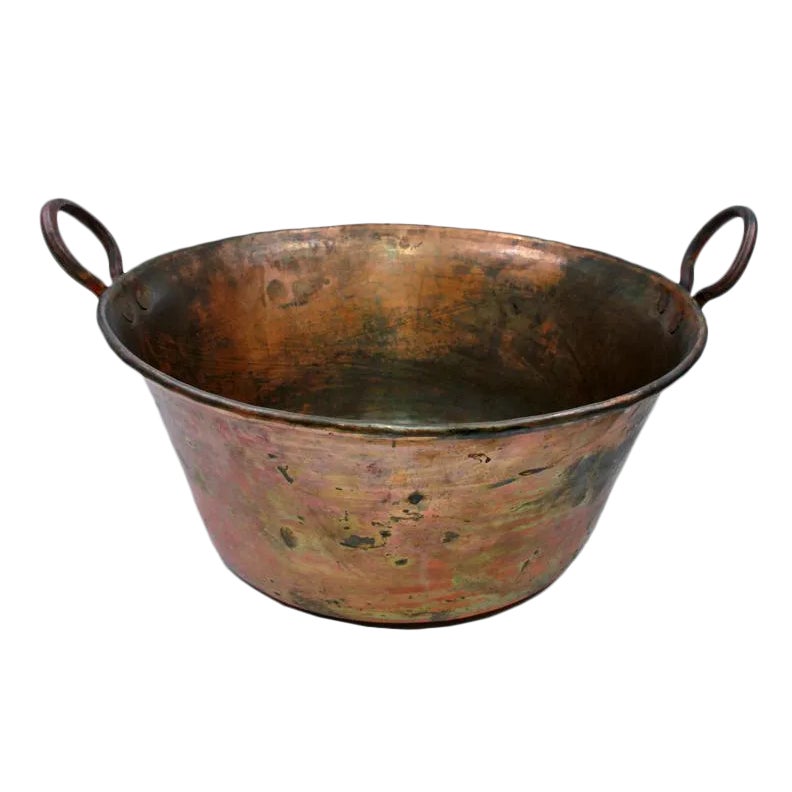 19th Century Copper Cauldron With Handles | Chairish