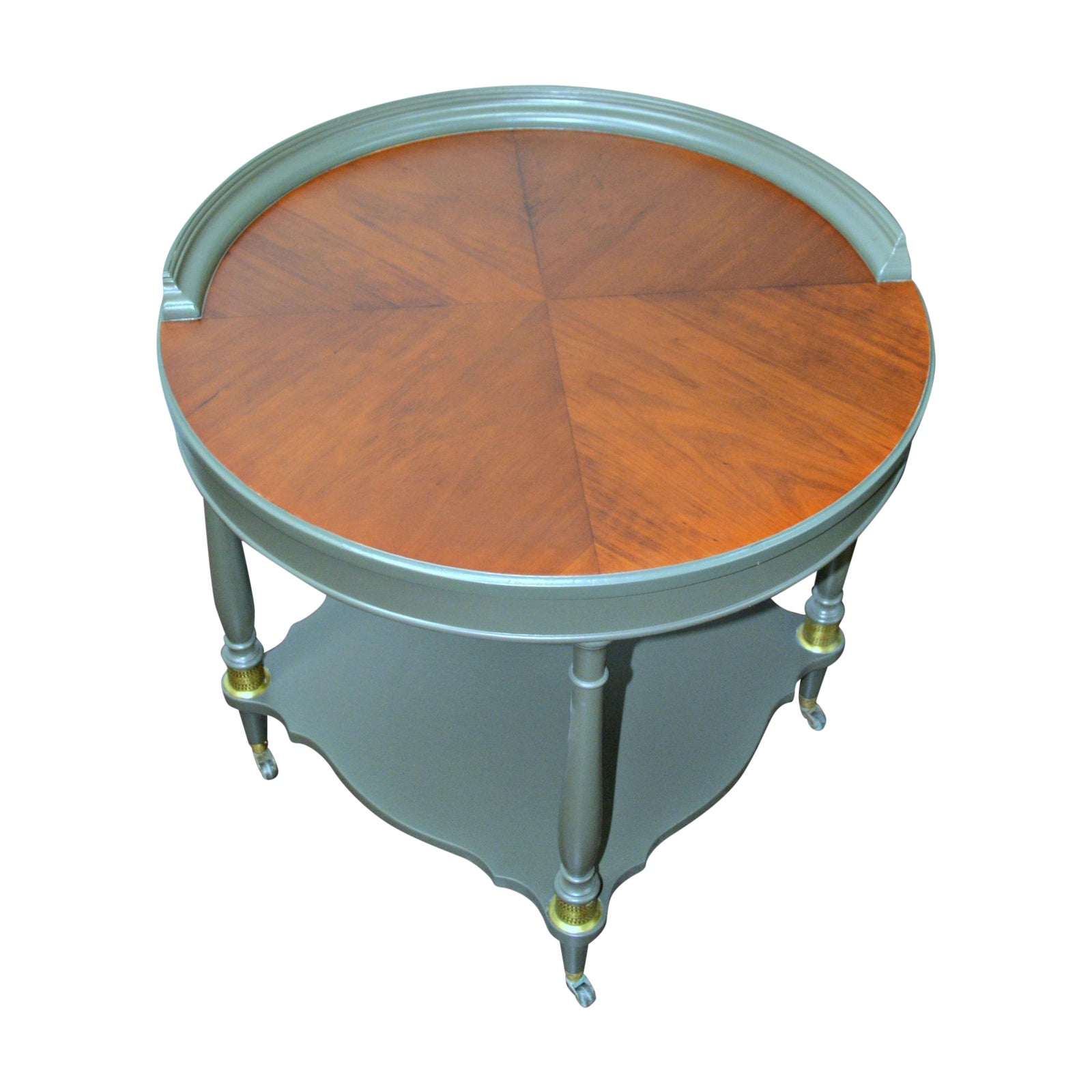 Grey Antique Round Table | Chairish