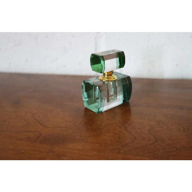 Emerald Green Glass Perfume Bottle | Chairish