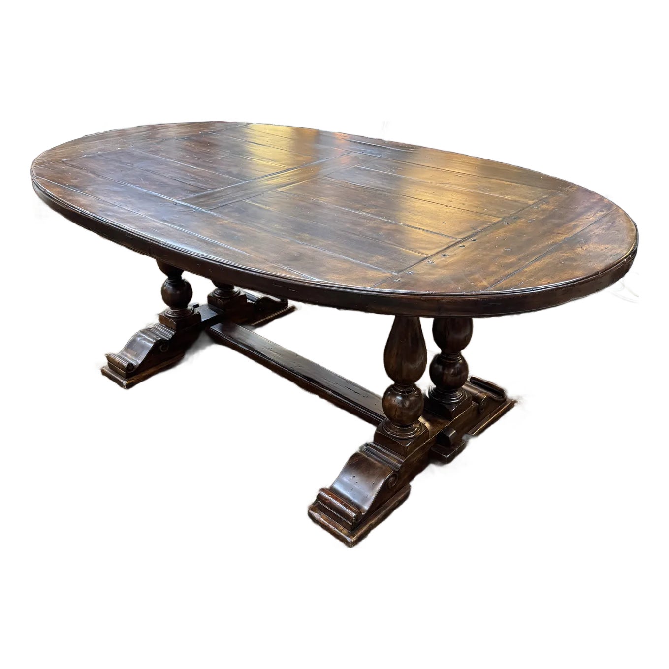 Theodore Alexander Castle Bromwich Collection Antiqued Wood Oval Dining ...