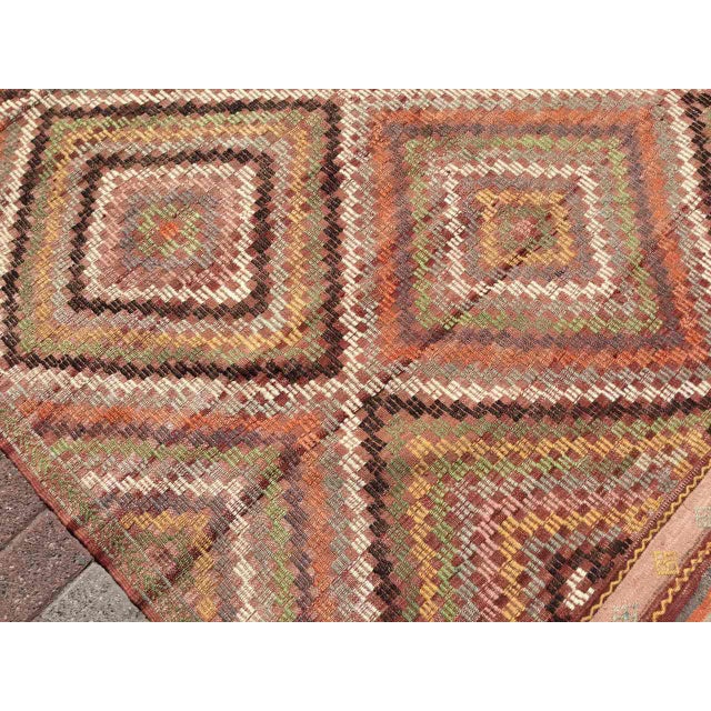 Vintage Diamond Design Kilim Rug | Chairish