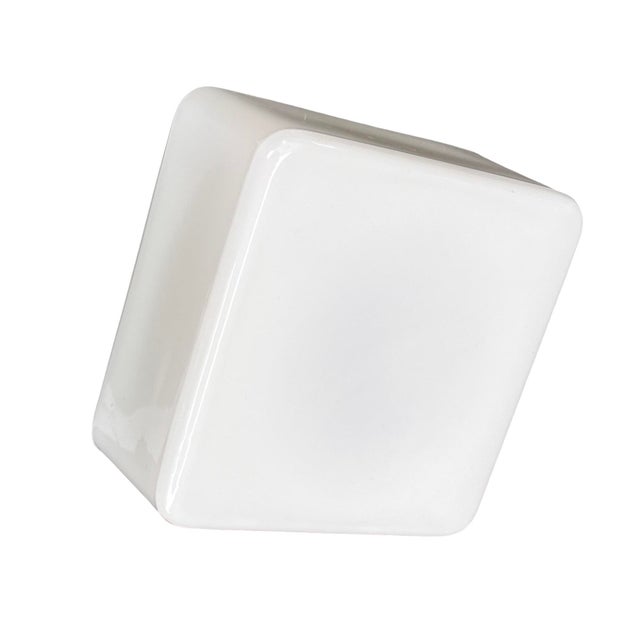 Small, White, Square Glass Ceiling Lamp, Rzb Bamberg, Germany, 1970s ...