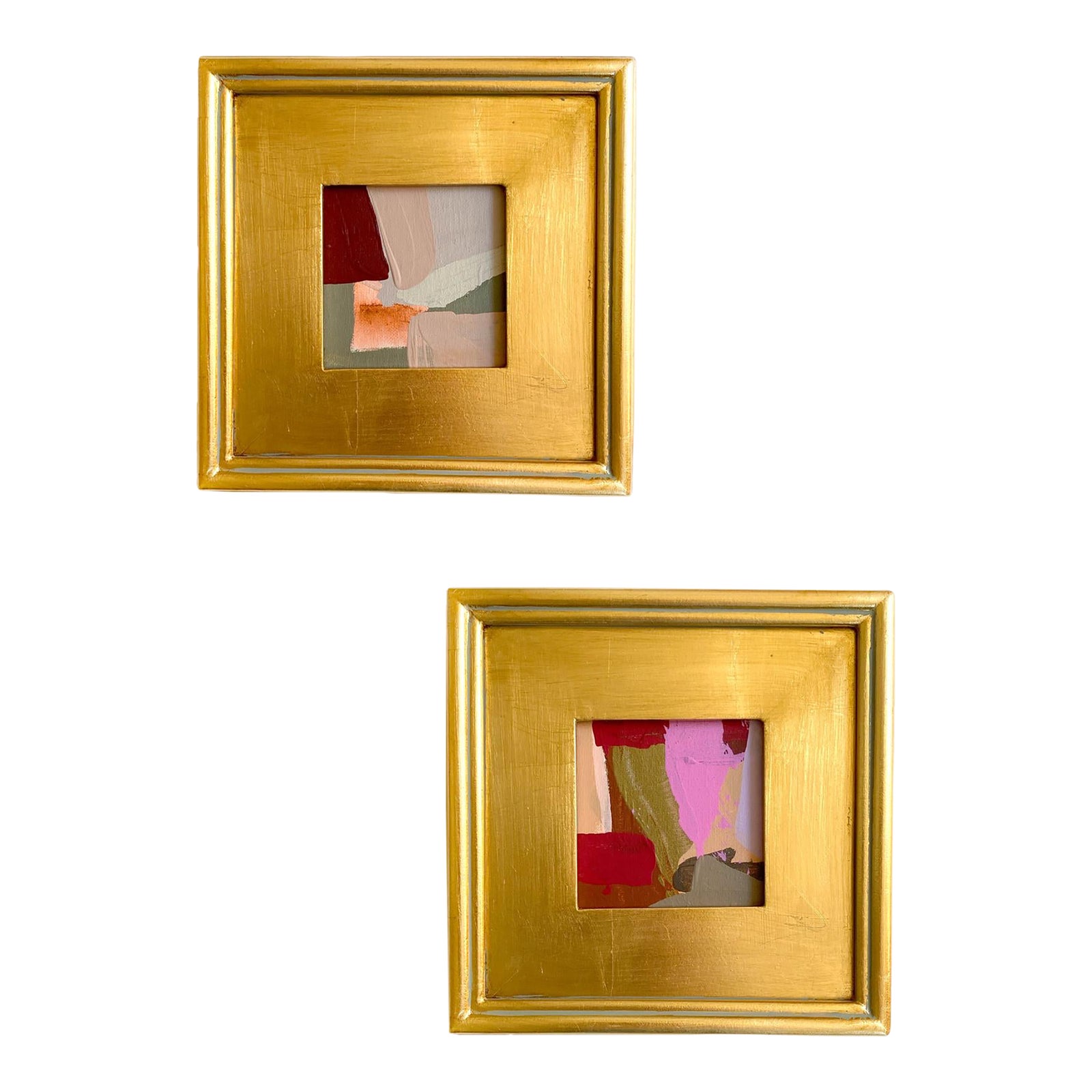 "Modern Entry" Pair of Framed Mini Paintings by Jessalin Beutler | Chairish