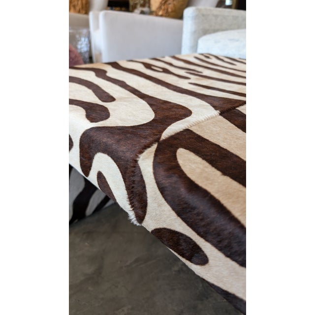 Faux Zebra Leather Waterfall Coffee Table Lee Furniture | Chairish