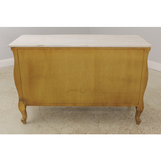 Weiman Vintage Gold Leaf Marble Top French Commode | Chairish