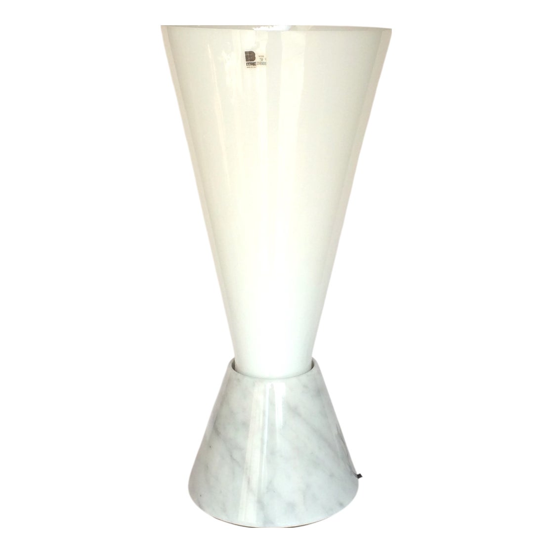 Itre Castore Table Lamp in Murano Glass and Carrara Marble by Guido ...