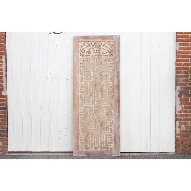 Finely Carved Whitewash See-Through Door Panel | Chairish