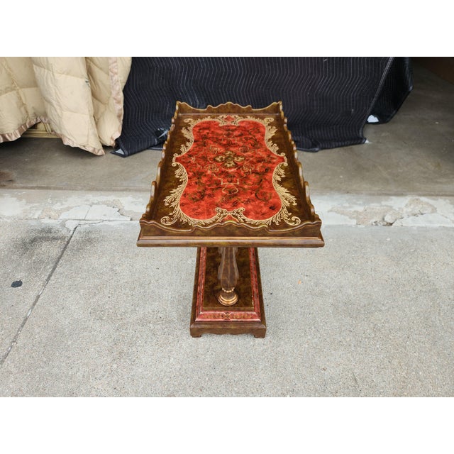 Maitland-Smith Leather Wrapped Side Table | Chairish