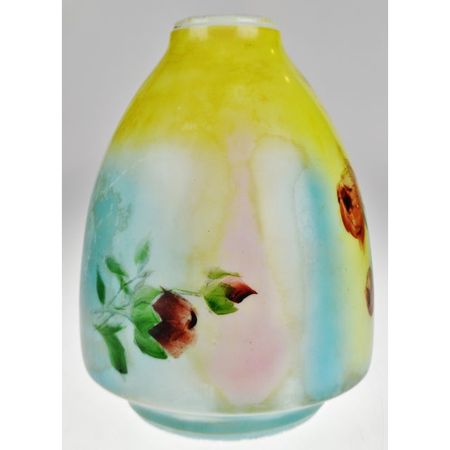 Vintage Glass Floral Design Lamp Body | Chairish