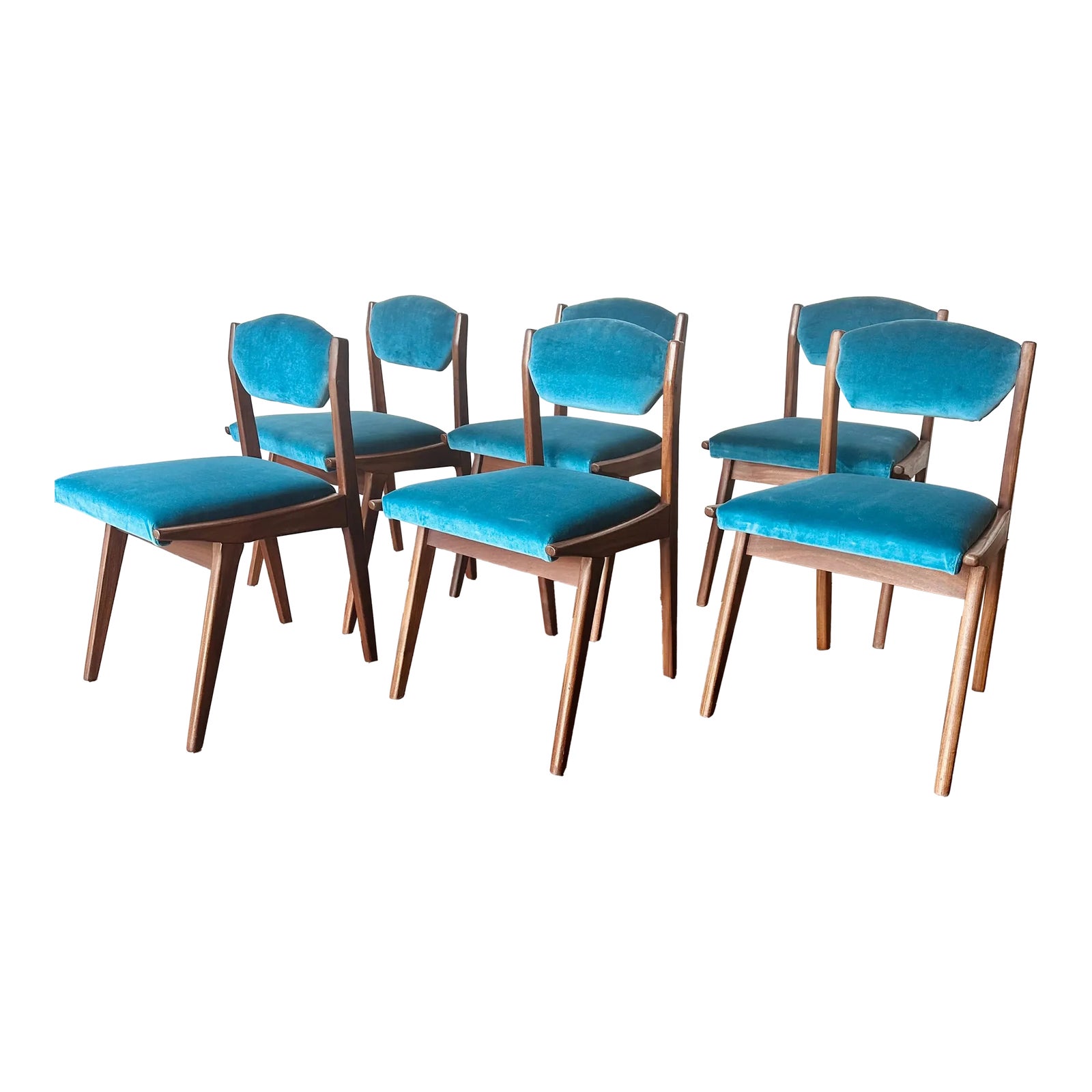 Imperial Solid Teak Angular Dining Chairs - Set of 6 | Chairish