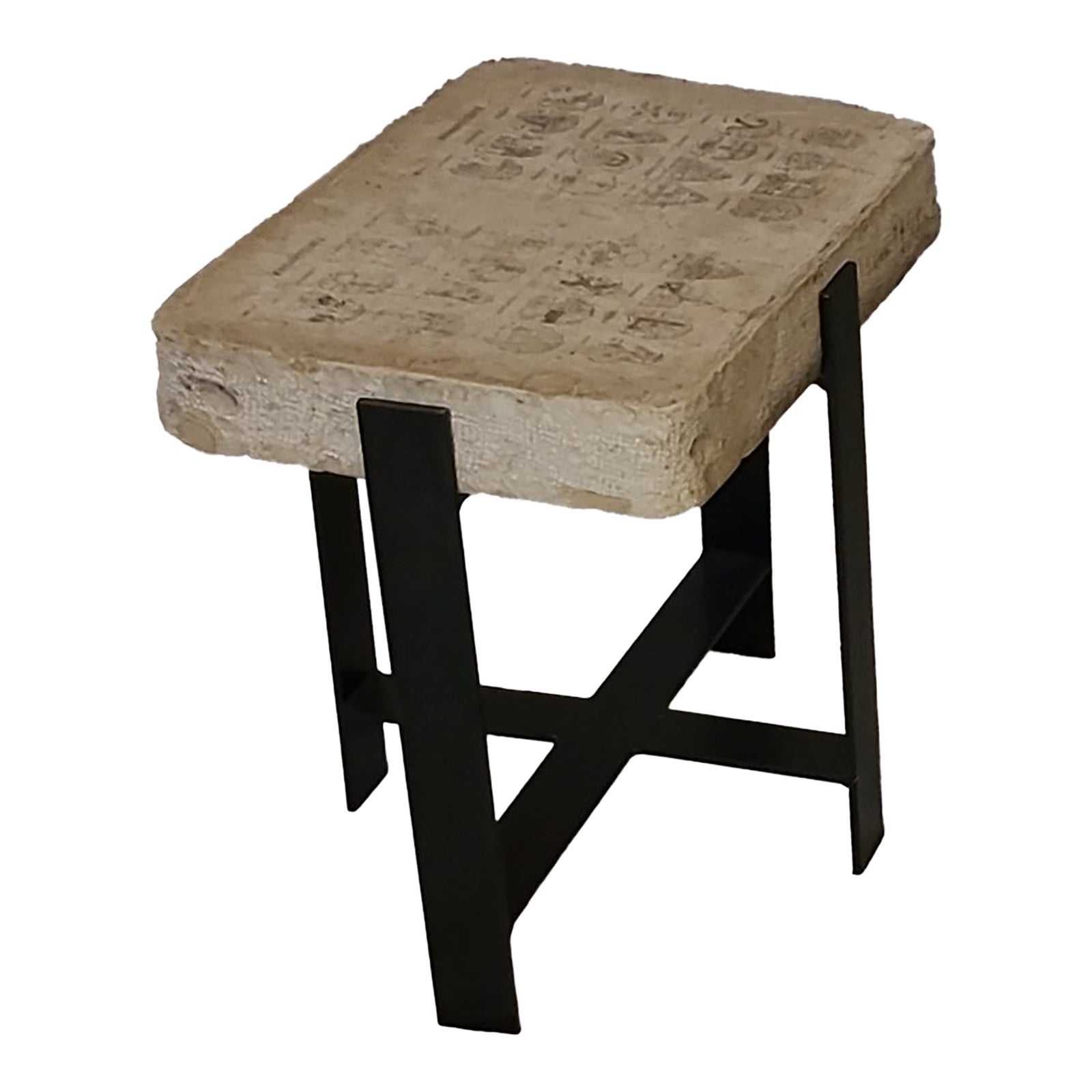 Stone Lithography Side Table | Chairish