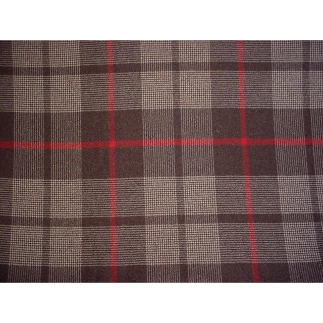 F Schumacher Montana Wool Plaid Java Soft Black Upholstery Fabric - 5 1/8 Yards | Chairish