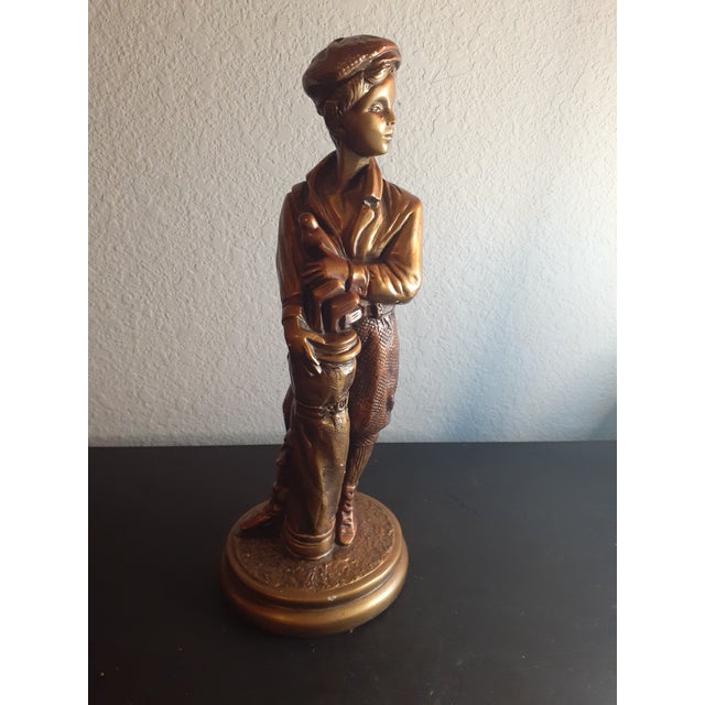 Signed 1992 Austin Sculpture Golf Caddy Copper Finish Sculpture | Chairish