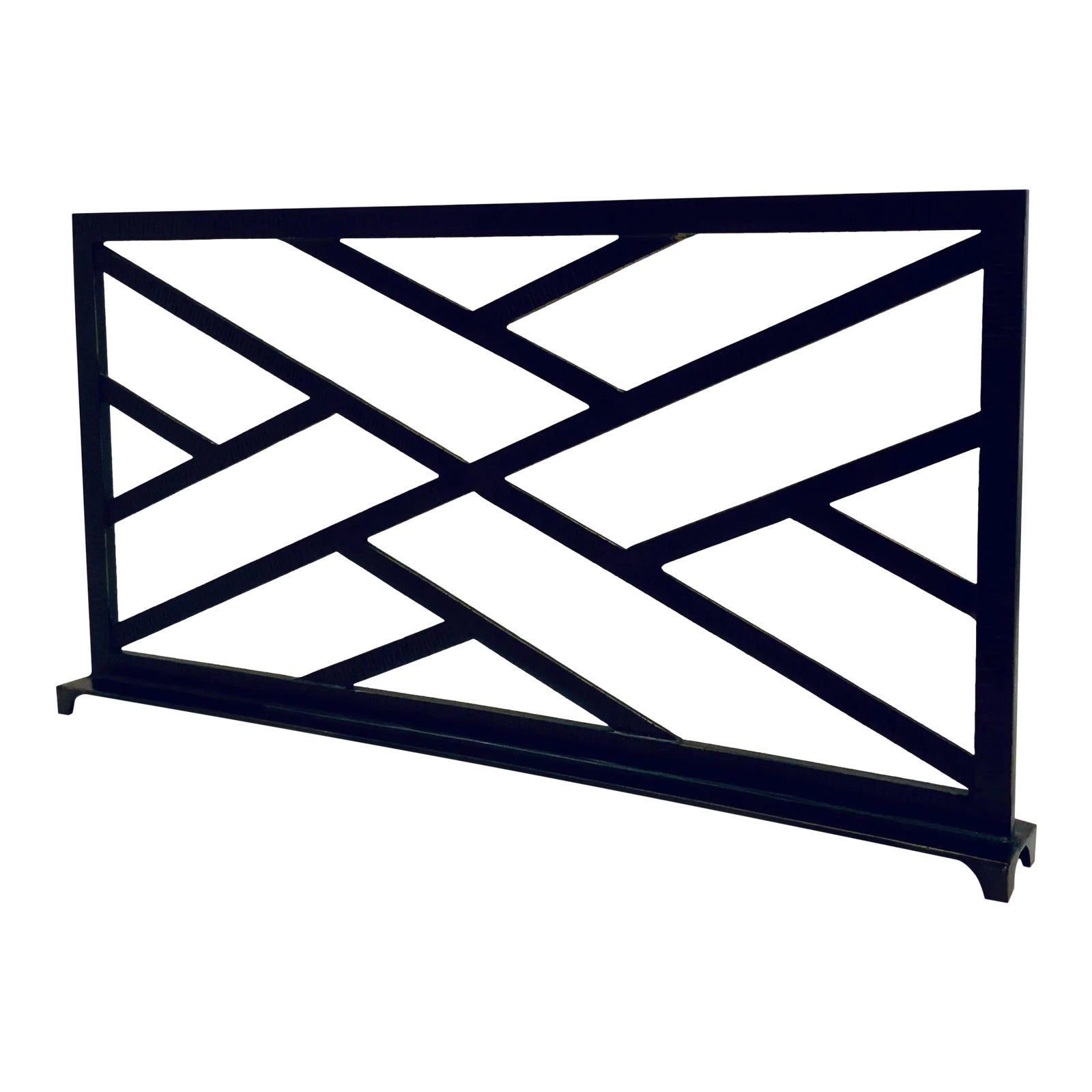 Global View Modern Bronze Finished Chinoise Fret Panel | Chairish