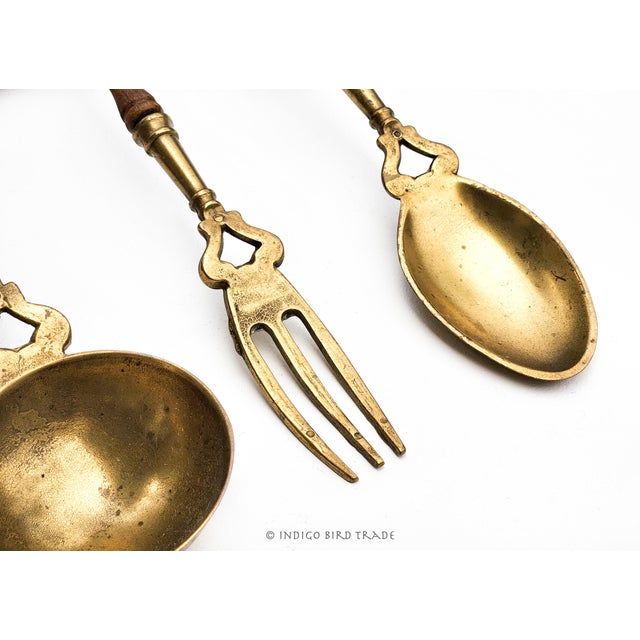 Antique French Cooking Utensils Brass Set of 5 With Wooden Handles ...