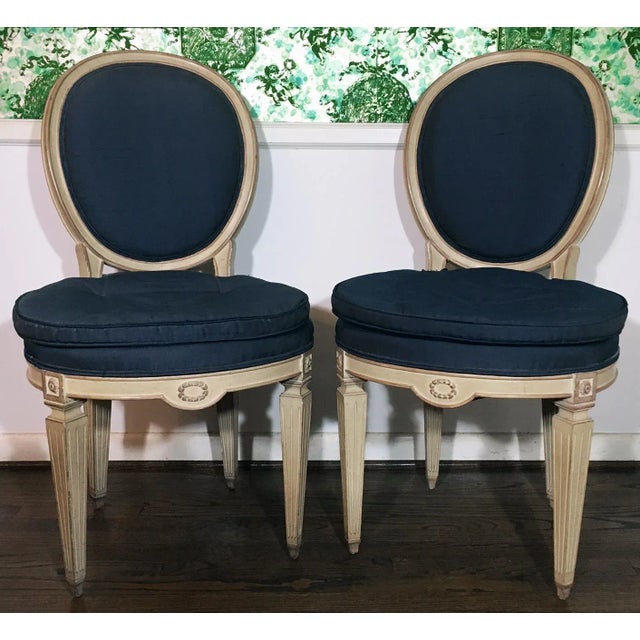 1960s French Balloon Back Side Chairs - a Pair | Chairish