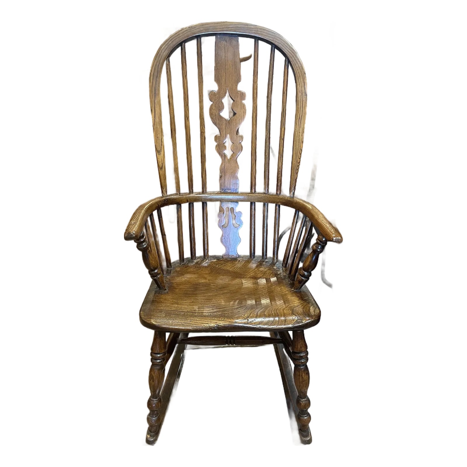Antique English Windsor Double Bow Rocking Chair, Circa 1830 | Chairish