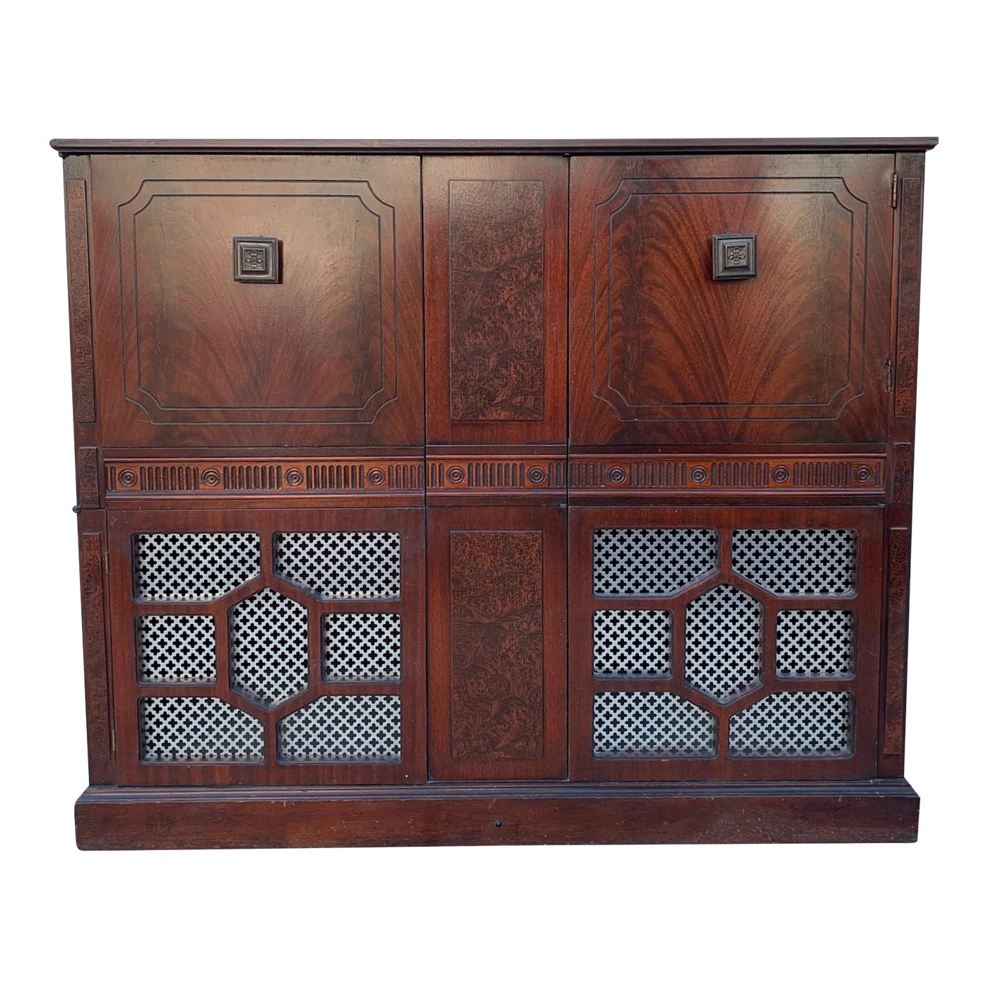 1950s Mid-Century Modern Mahogany Veneer Server | Chairish