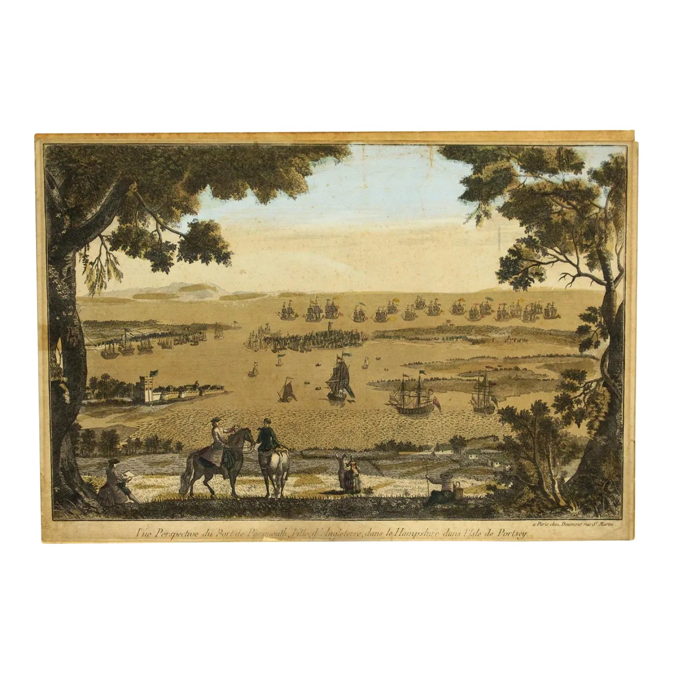 1760's Vue d'Optique Optical View of Portsmouth, Jean-Francois Daumont ...