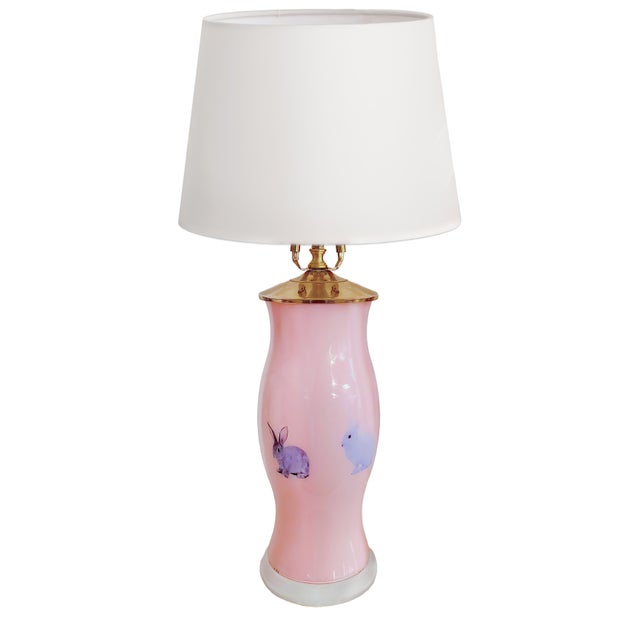 Pink Children's Hand Decoupaged Lamp | Chairish