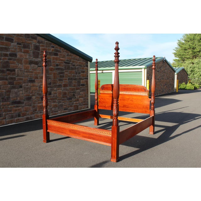 Pennsylvania House Cherry King-Size Four-Poster Bed | Chairish