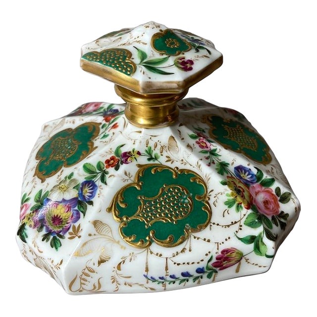 Mid 20th Century French Porcelain Perfume Bottle Adorned With Floral ...