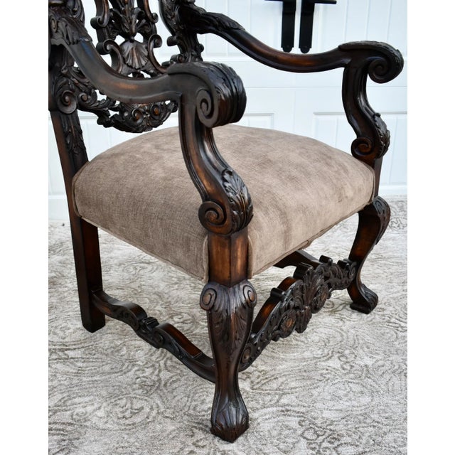 Antique Carved Walnut French Baroque Style High Back Throne Back Chair ...