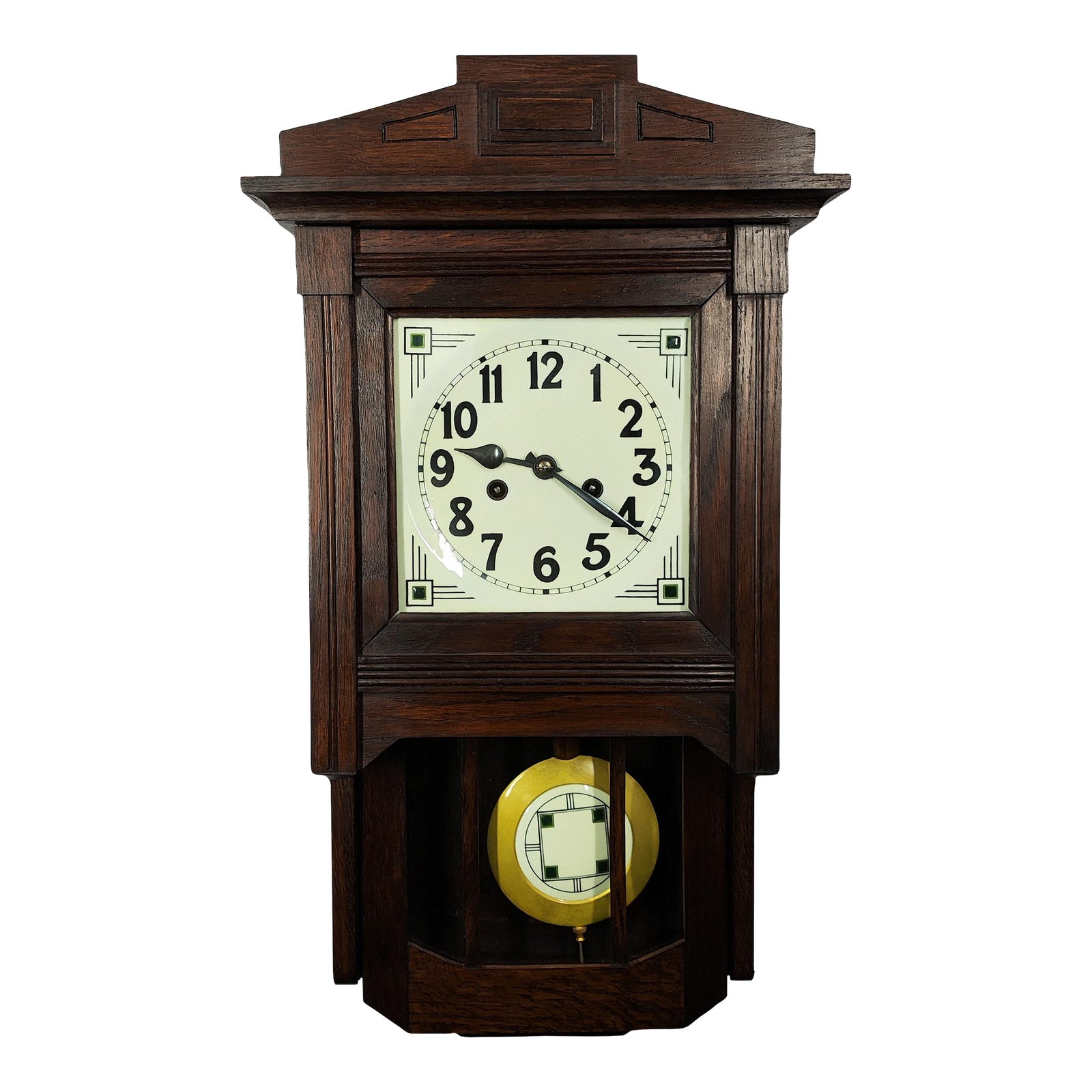 1928 German Wall Clock by Hamburg-Amerikanische Uhrenfabrik ½ Hours ...