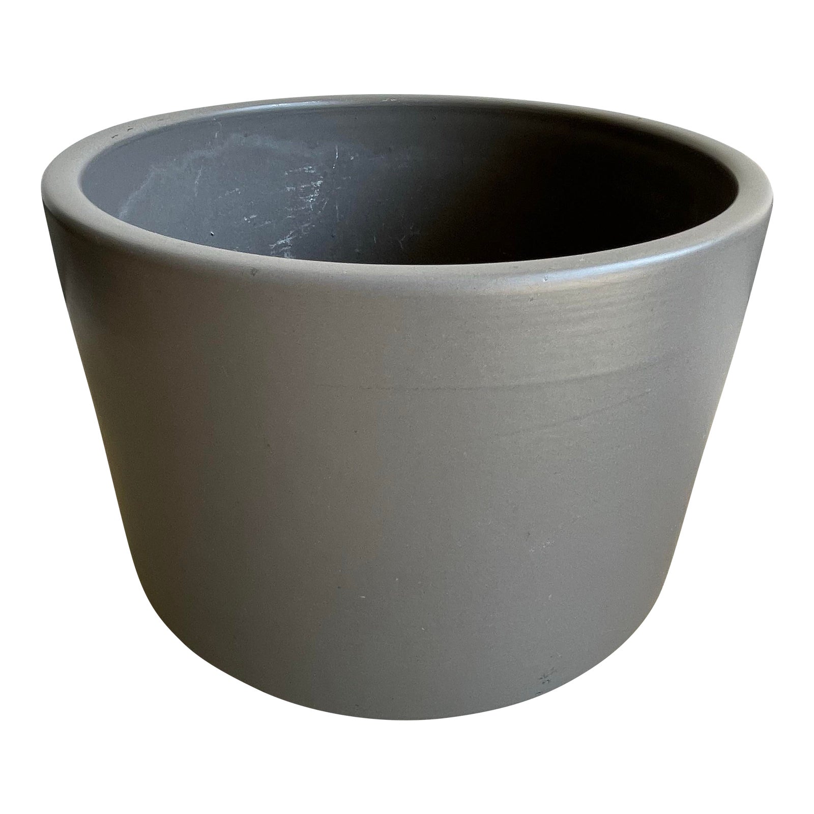 Mid-Century Modern Gainey Ceramics Matte Grey C-10 Planter Pot | Chairish