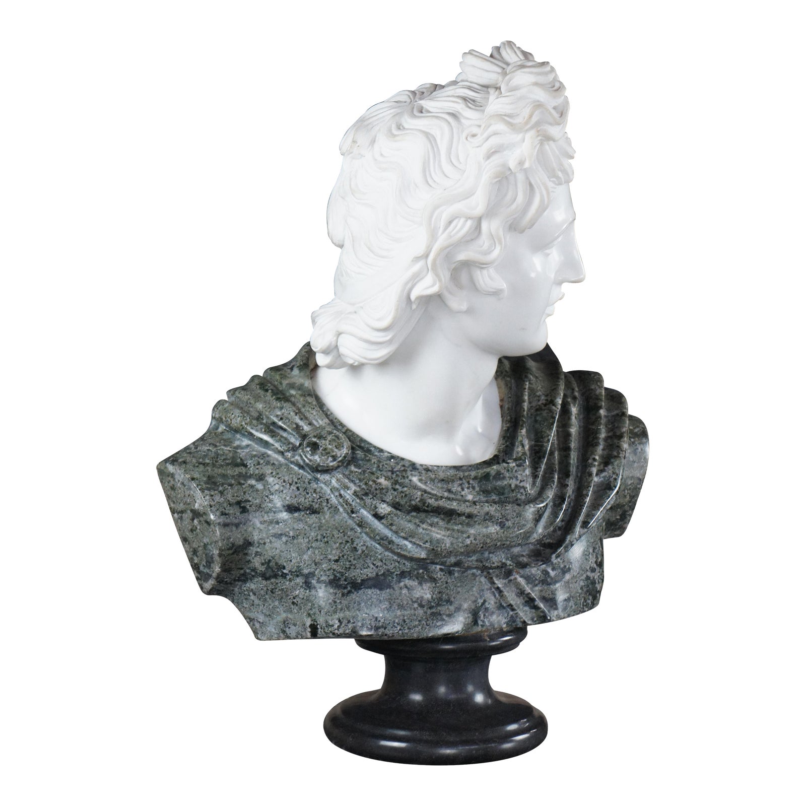 Mid 20th Century Italian School Carved Marble Two Tone Shoulder Bust ...