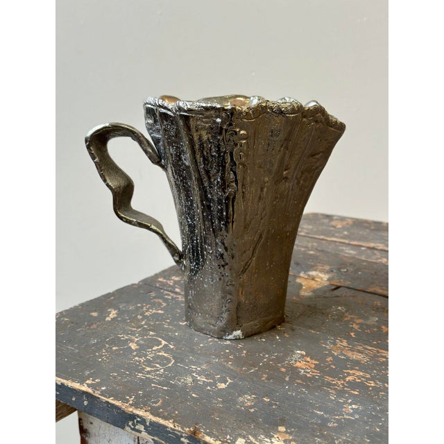 Vintage Wavy Cast Aluminum Pitcher, Circa 1980s | Chairish