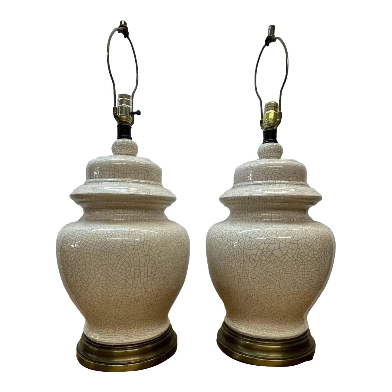 Pr Asian Style Crackle Vase Temple Jars | Chairish