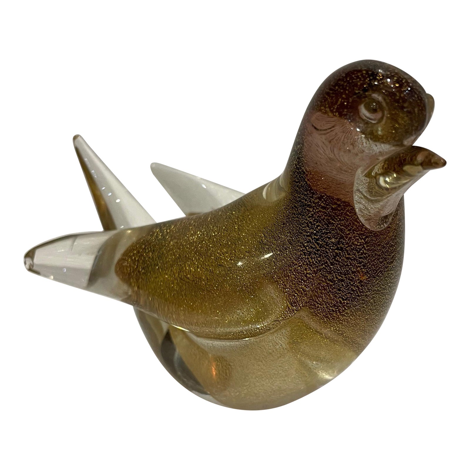 Mid 20th Century Glass Dove Bird Figurine Attributed to Archimede ...