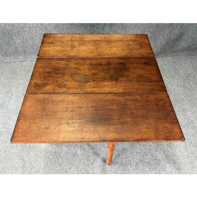 19th Century Solid Oak Drop-Leaf Table | Chairish
