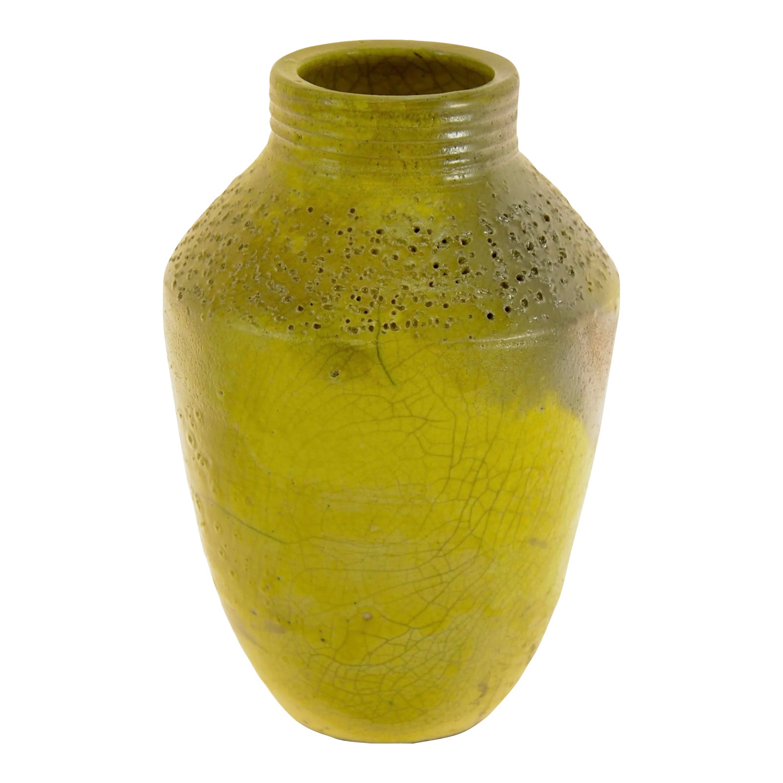Chartreuse Green Studio Art Vase | Chairish