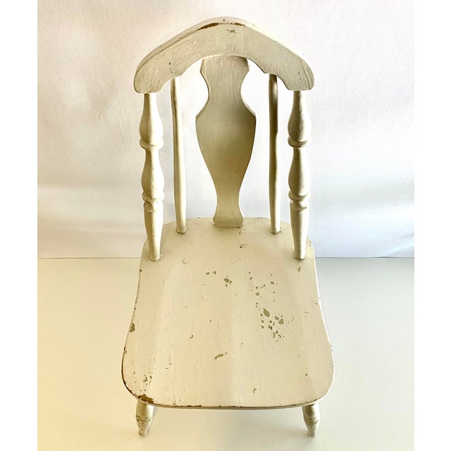 Vintage White Fiddleback Chair Early 20th Century | Chairish