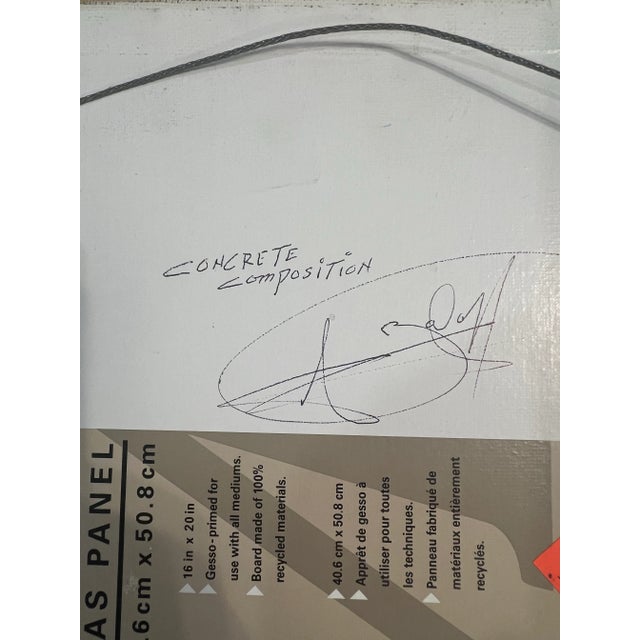 Modern Abstract Acrylic Painting on Canvas Panel, Concrete Composition ...