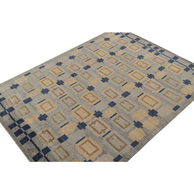 2010s Rug & Kilim’s Scandinavian Style Rug in Blue, Brown & Gray ...