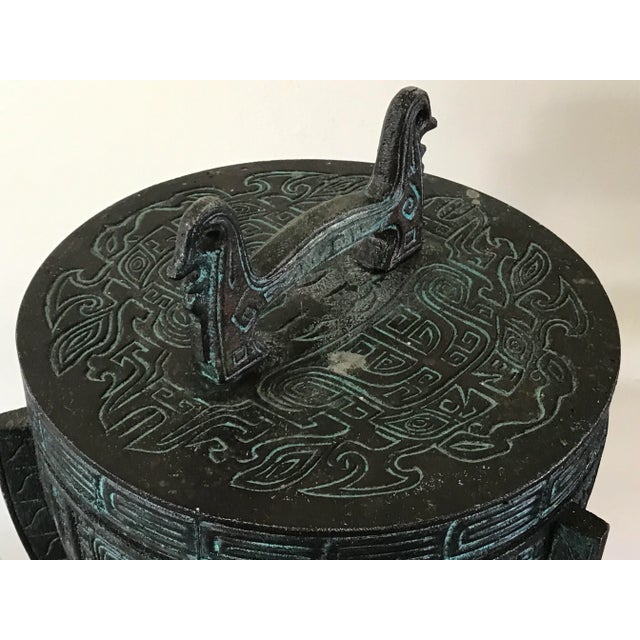 Mid Century Asian Faux Bronze Ice Bucket | Chairish