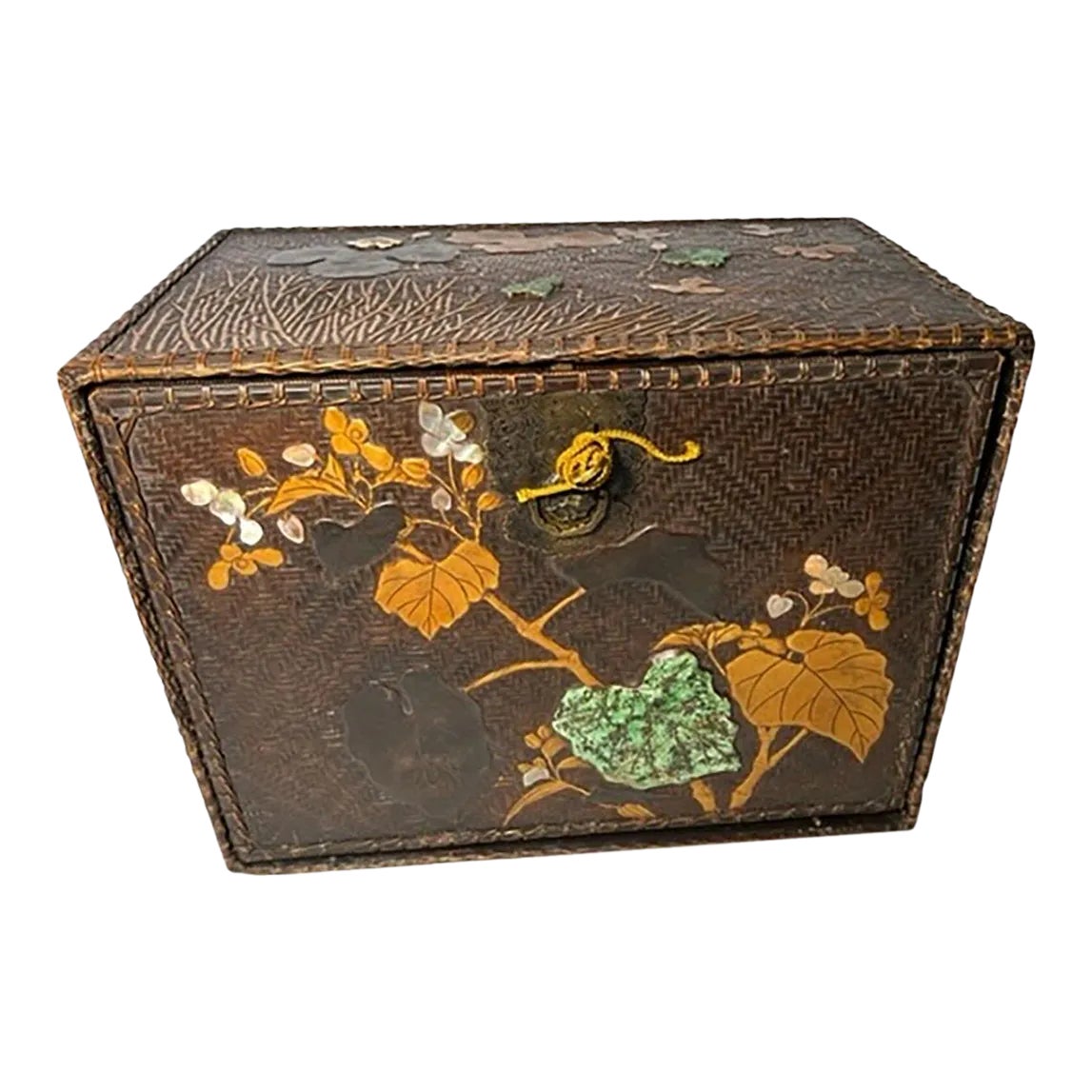 Late 18th Century Japanese Woven Box | Chairish