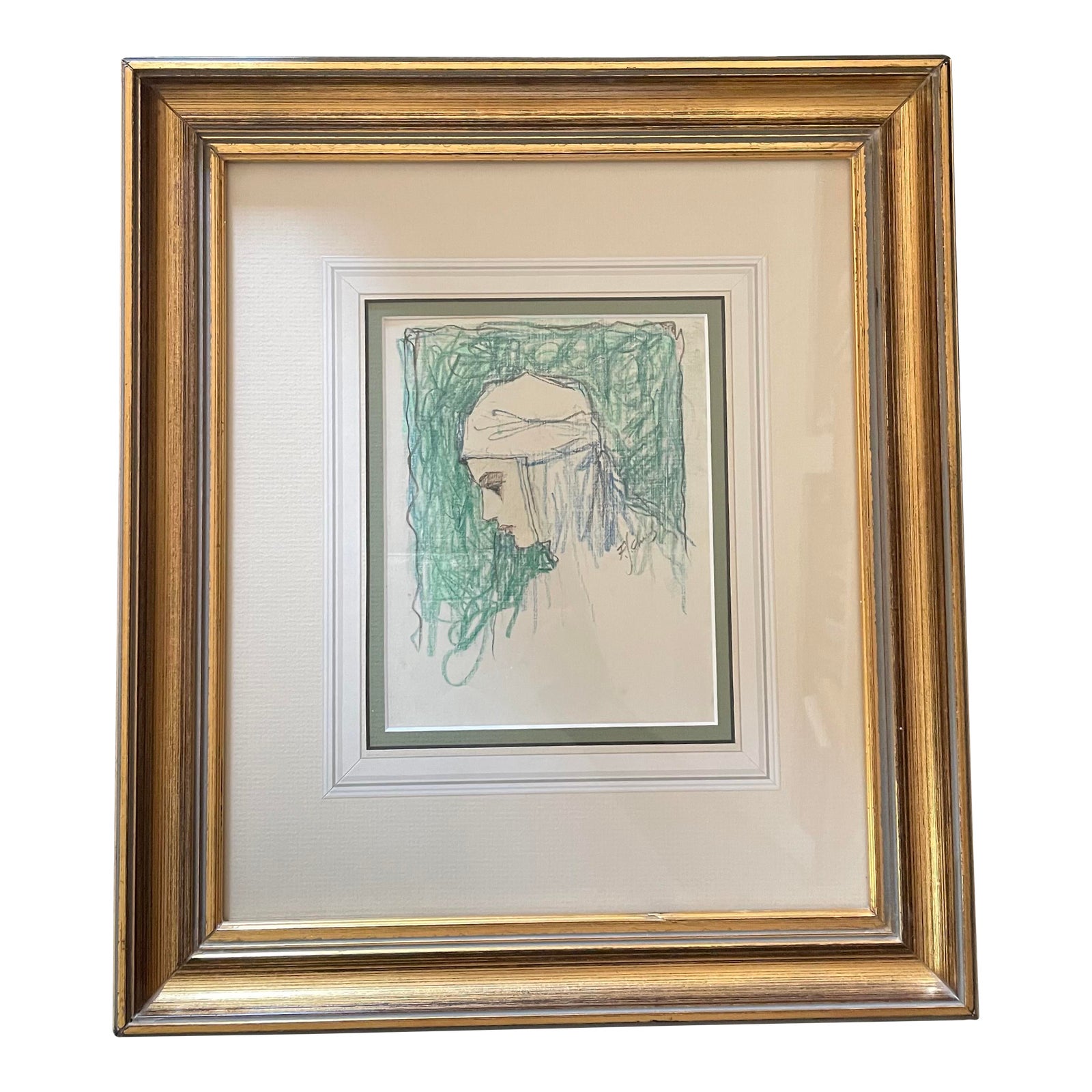 Frederick Stuart Church, Portrait Drawing of a Young Woman, With Letter ...