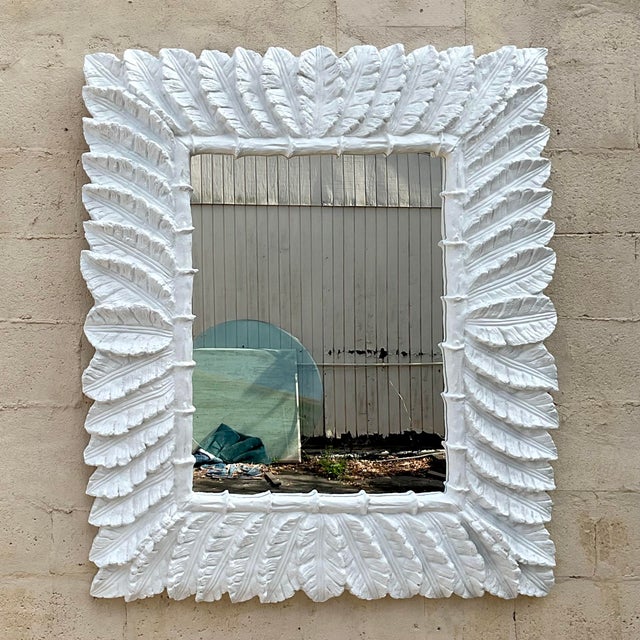 Vintage Boho Feathers Mirror | Chairish