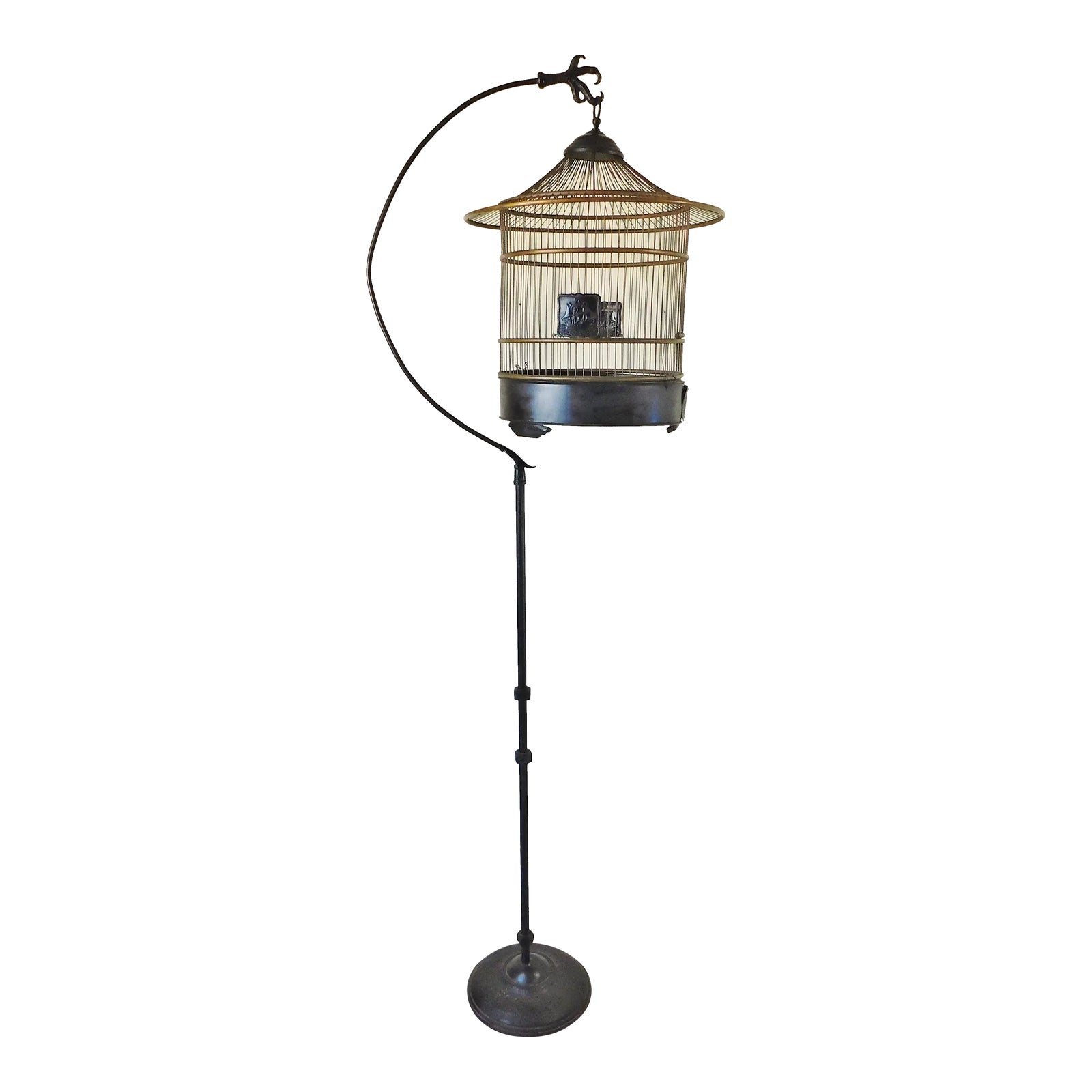 Vintage Mid Century Black Wrought Iron & Brass Clipper Ship Hanging ...