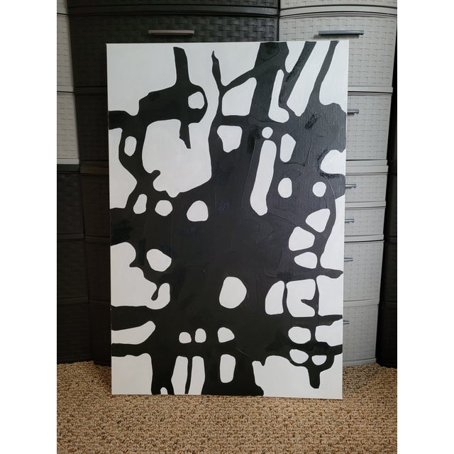 Original Wayne Cunningham Black & White Painting | Chairish