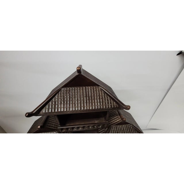 1980s Vintage Asian Table Top Shadow Box Shelf Vintage Pagoda | Chairish