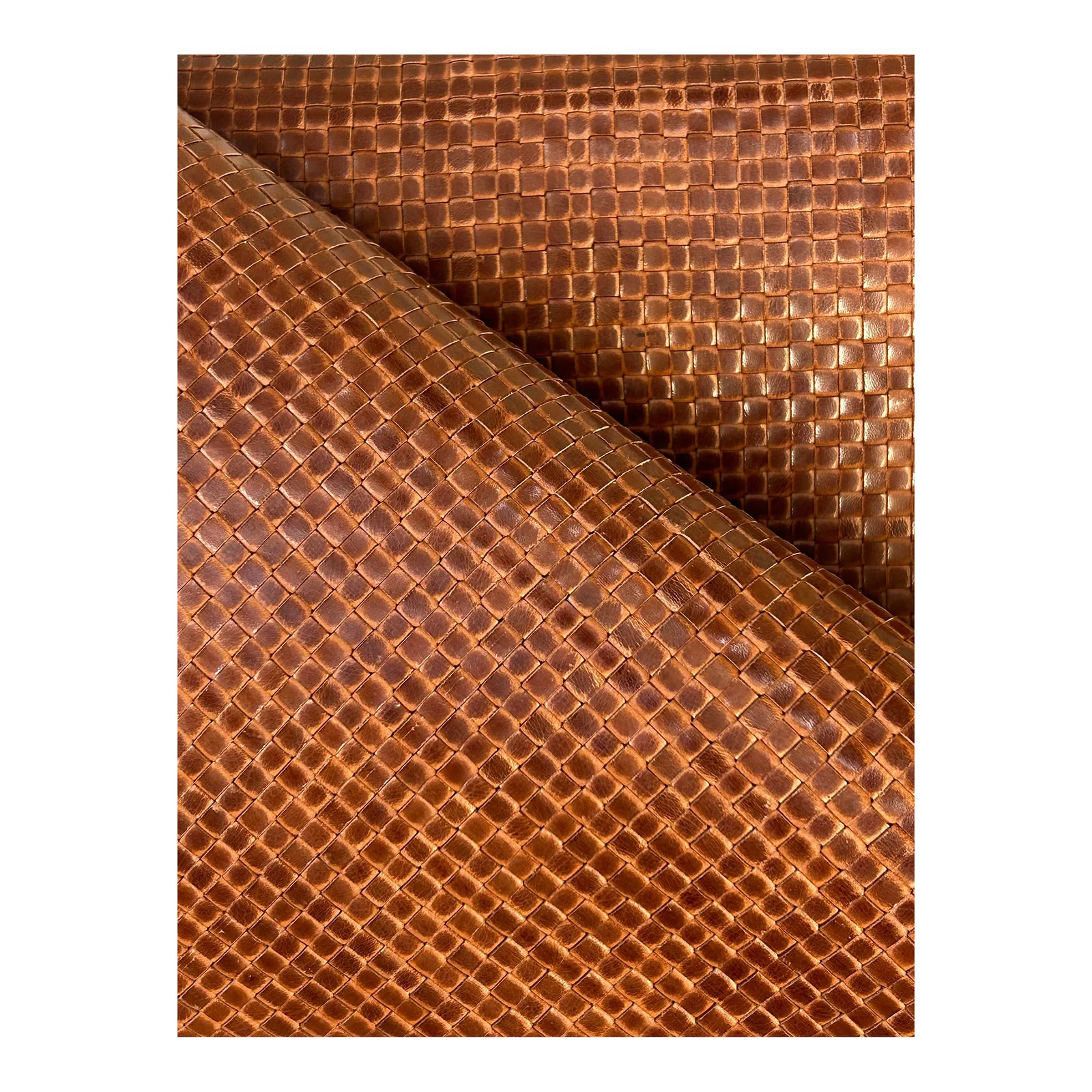 Dualoy Woven Leather Basketweaves– 2 Yards | Chairish