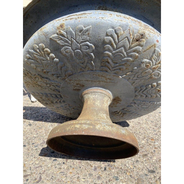 Cast Iron Low and Wide 34" Round French Style Outdoor Garden Planter ...